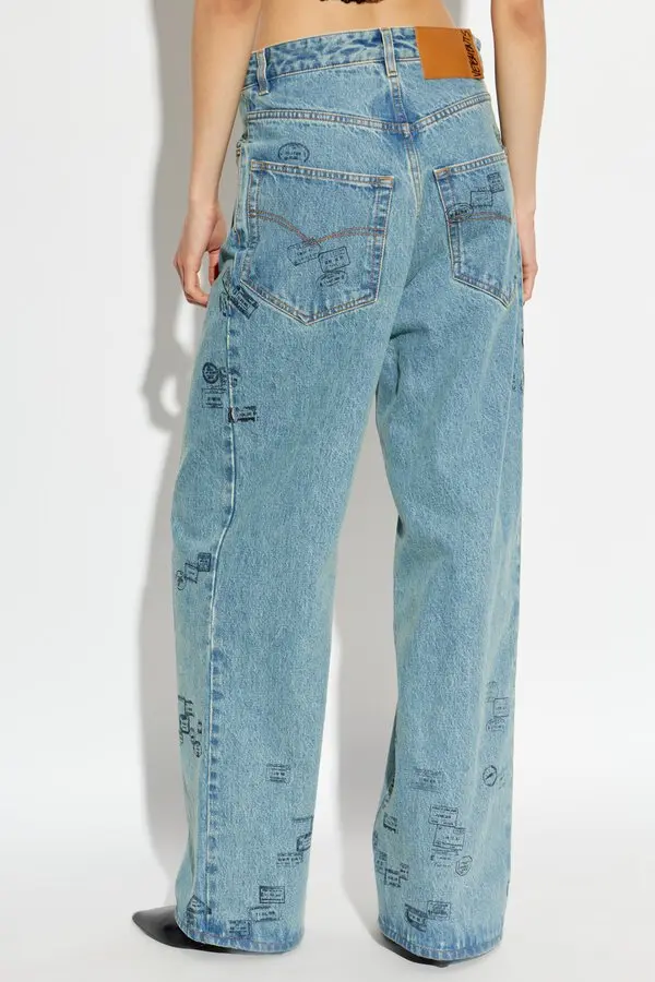 Vetements Stamp Print Wide-leg Jeans