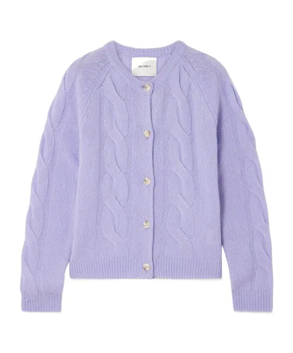 LISA YANG Gwyneth Cable-knit Cashmere Cardigan