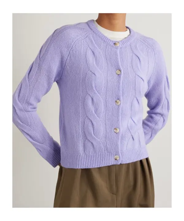 LISA YANG Gwyneth Cable-knit Cashmere Cardigan