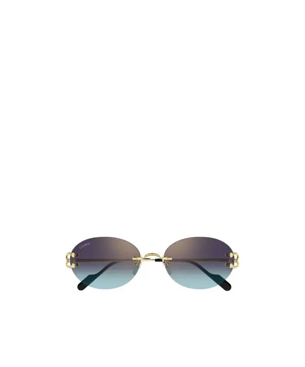Cartier Rimless Oval Sunglasses - Golden