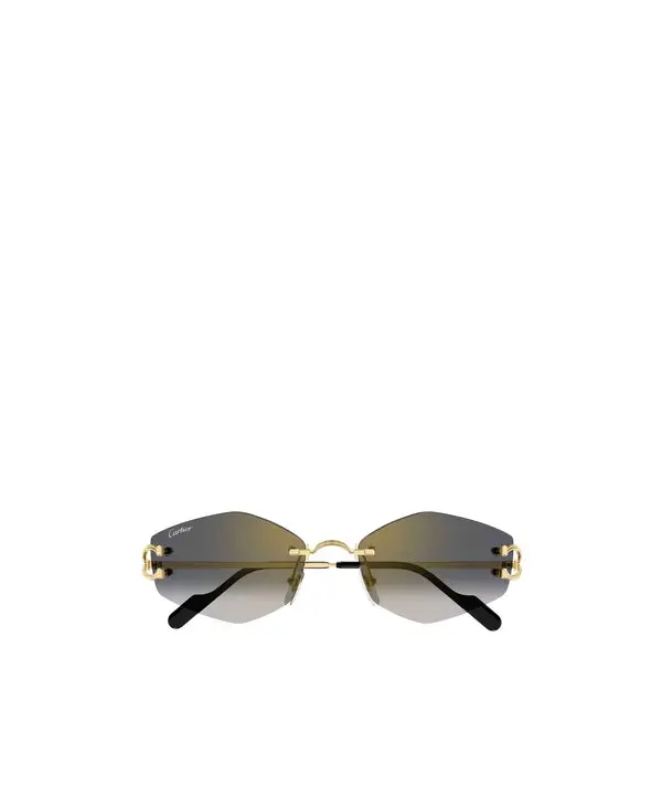 Cartier Rimless Irregular Sunglasses - Black