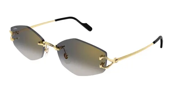 Cartier Rimless Irregular Sunglasses - Black