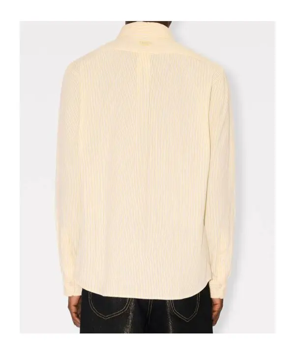 Kenzo Boke Flower' Embroidered Casual Shirt In Seersucker Cotton - Vanilla
