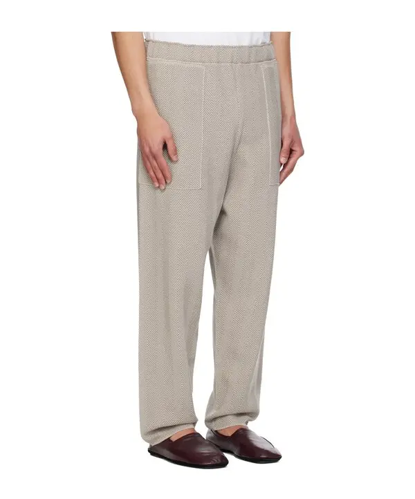 Issey Miyake Herringbone Textured Trousers - Beige