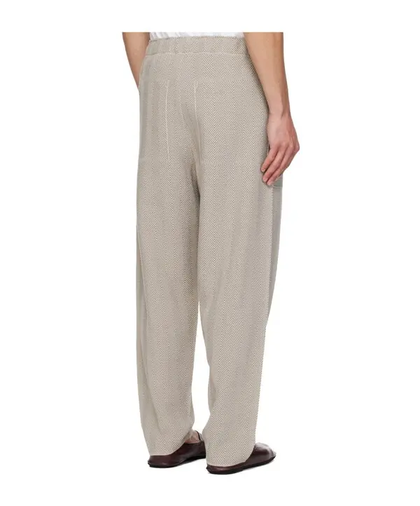 Issey Miyake Herringbone Textured Trousers - Beige
