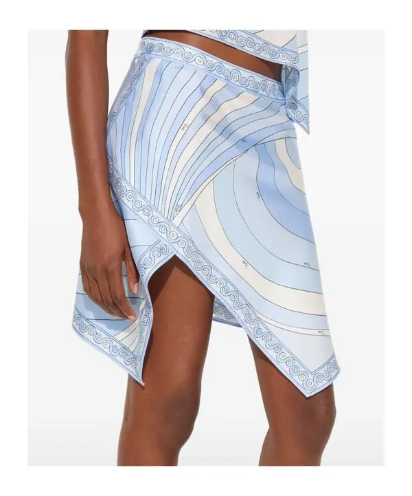Emilio Pucci Iride Asymmetric Scarf Skirt