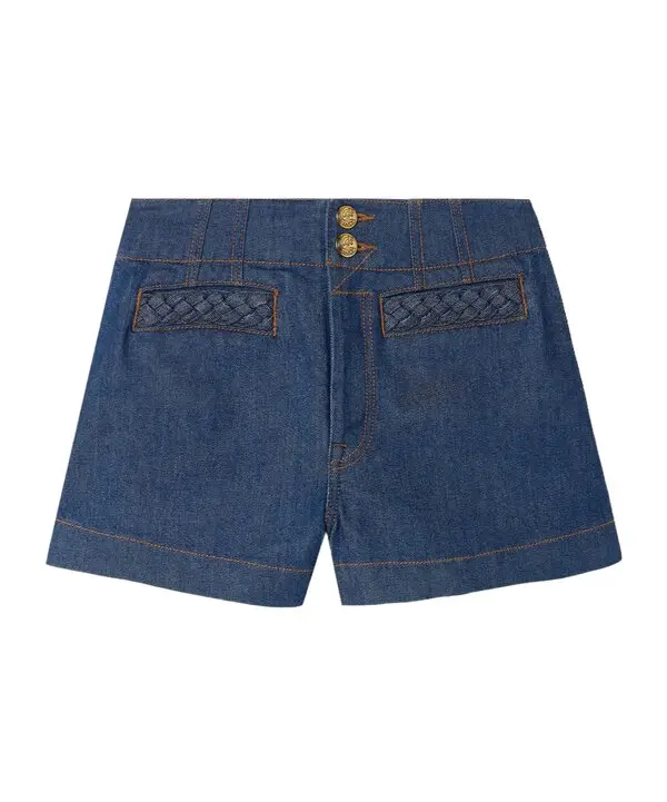 Zimmermann Awaken Denim Shorts - Dark Blue