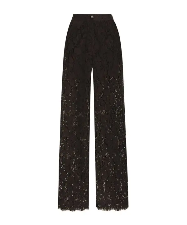 Dolce & Gabbana Lace Wide-leg Pants - Black