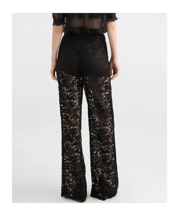 Dolce & Gabbana Lace Wide-leg Pants - Black