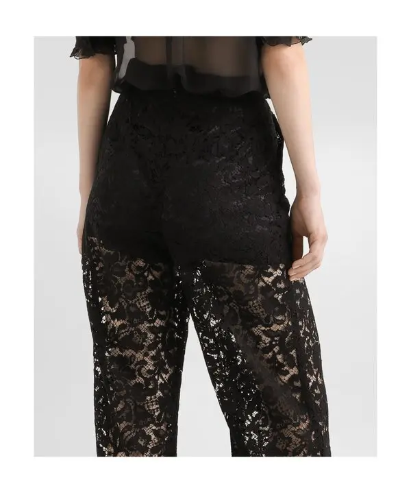 Dolce & Gabbana Lace Wide-leg Pants - Black