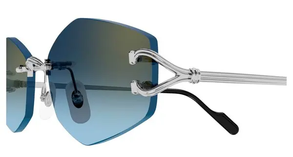 Cartier Rimless Irregular Sunglasses - Silver