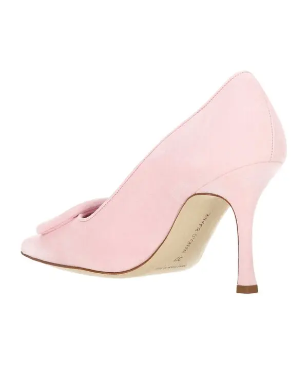 Manolo Blahnik Buckled Pointed Heeled Pumps - Pink