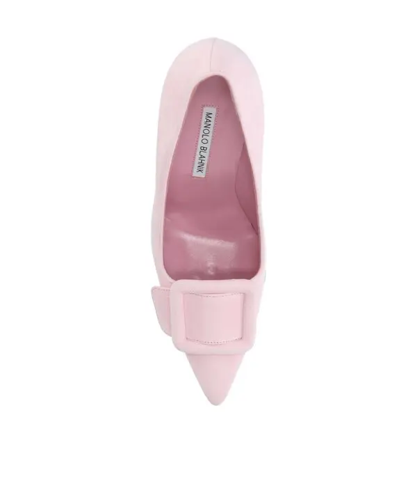 Manolo Blahnik Buckled Pointed Heeled Pumps - Pink