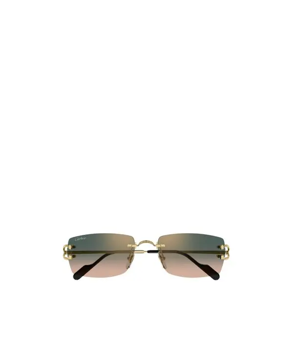 Cartier Rimless Rectangular Sunglasses - Gold