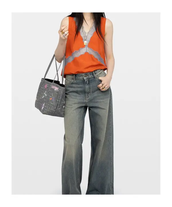 Zadig&Voltaire Tasao Silk Camisole With Lace Embellishments - No
