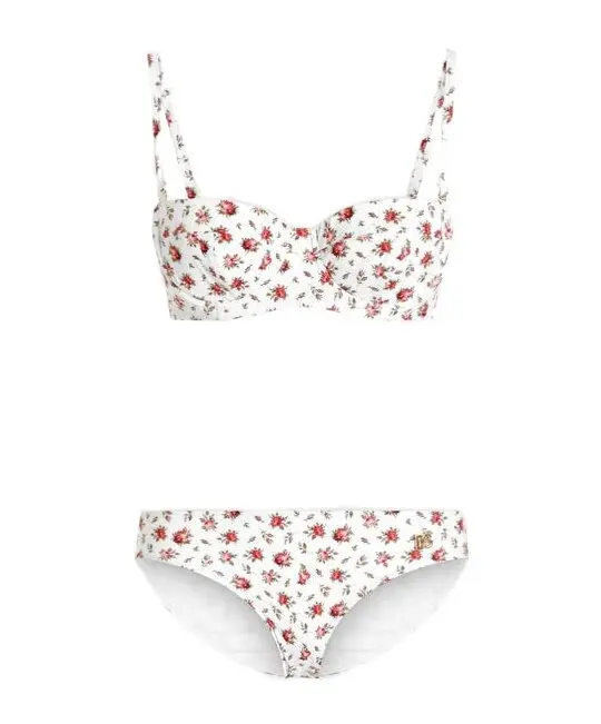 Dolce & Gabbana Floral Print Bikini - White