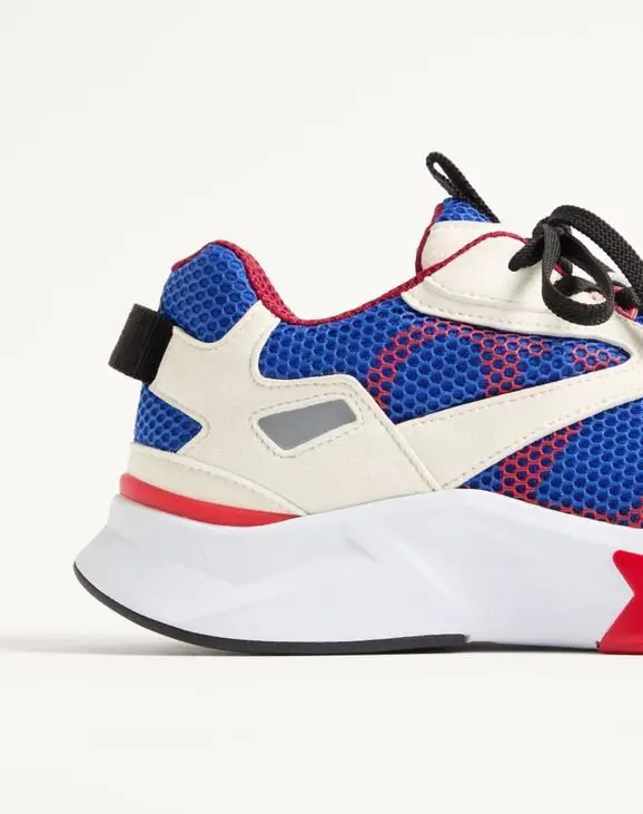 Valentino Garavani Demivee Sneakers In Mesh And Suede - White/blue