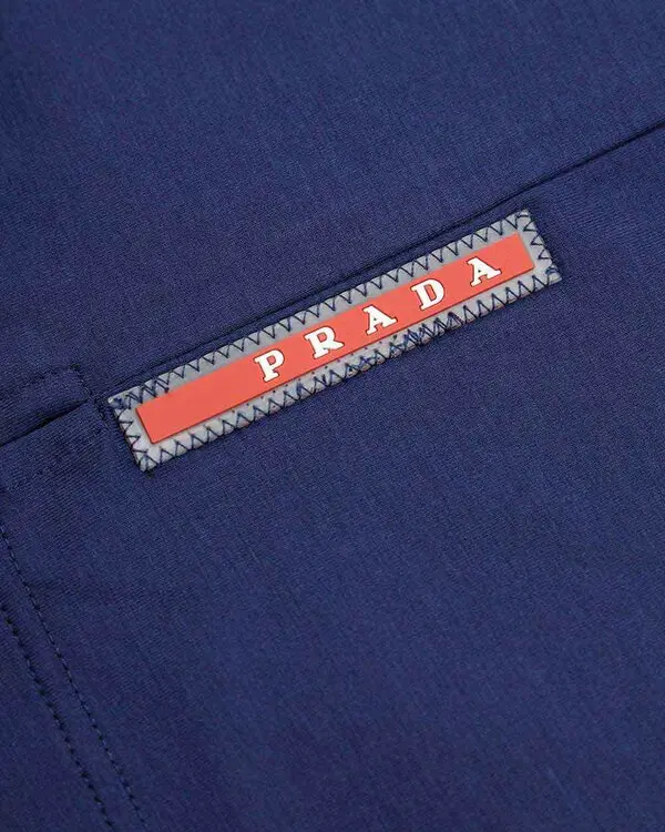 Prada Zipper Detail Long Sleeve T-shirt - Blue