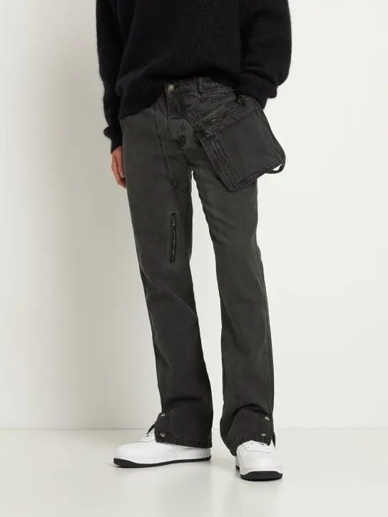 JADED LONDON Straight Leg Cargo Jeans With Zip Details
