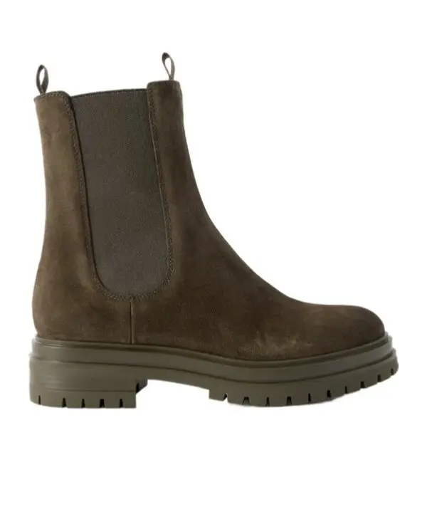 GIANVITO ROSSI Suede Chelsea Boots - Black