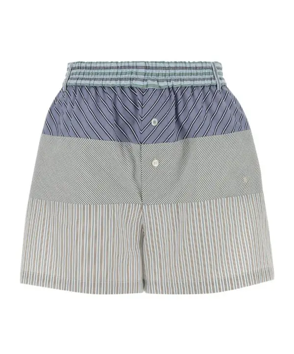 Moschino Striped Embroidered Shorts - Gray