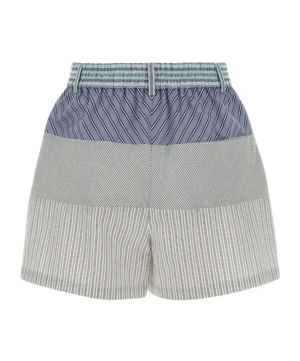 Moschino Striped Embroidered Shorts - Gray
