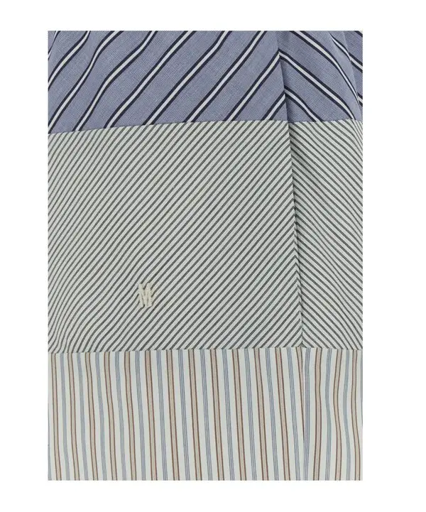 Moschino Striped Embroidered Shorts - Gray
