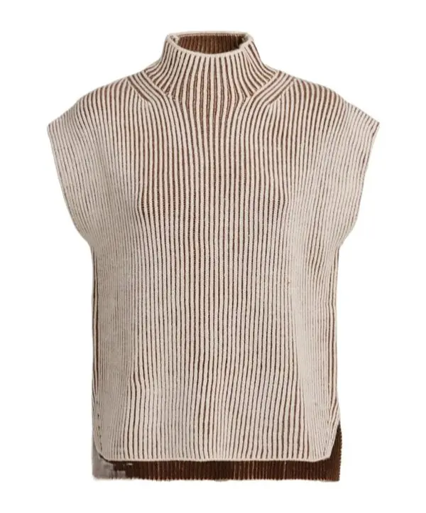 Varley High-neck Ribbed Knit Sleeveless Sweater