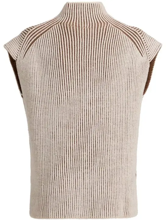 Varley High-neck Ribbed Knit Sleeveless Sweater