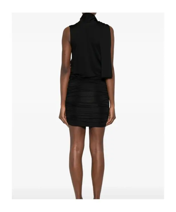 AYA MUSE Sleeveless Draped High-neck Dress