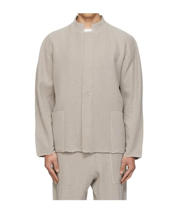 Issey Miyake Homme Plissé Herringbone Casual Jacket