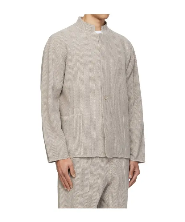 Issey Miyake Homme Plissé Herringbone Casual Jacket
