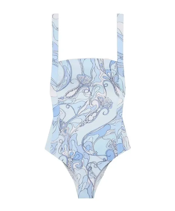 Emilio Pucci Printed One-piece Swimsuit - Light Blue