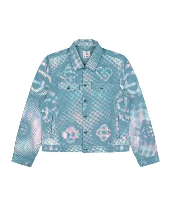 Casablanca Monogram Long Sleeved Denim Jacket - Blue