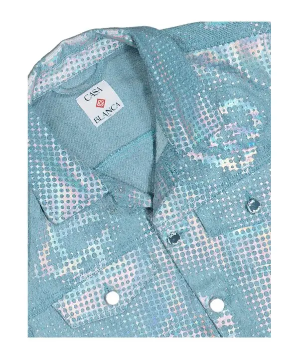 Casablanca Monogram Long Sleeved Denim Jacket - Blue