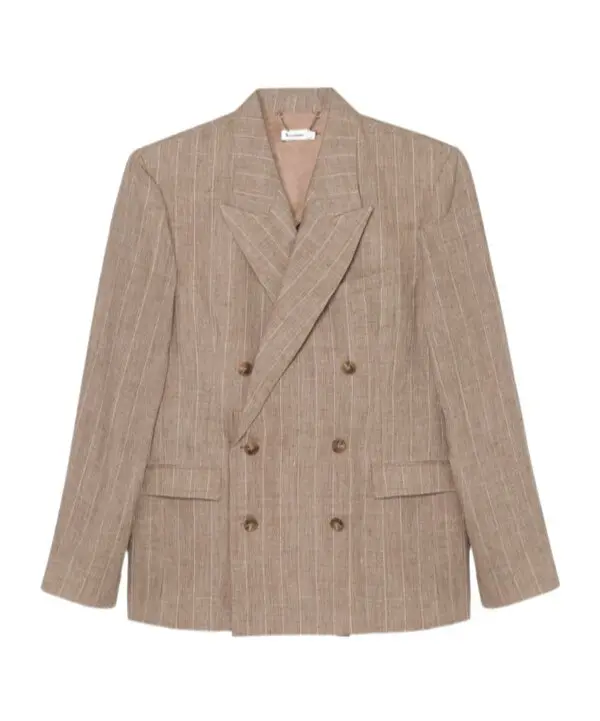 Simkhai Striped Double-breasted Blazer