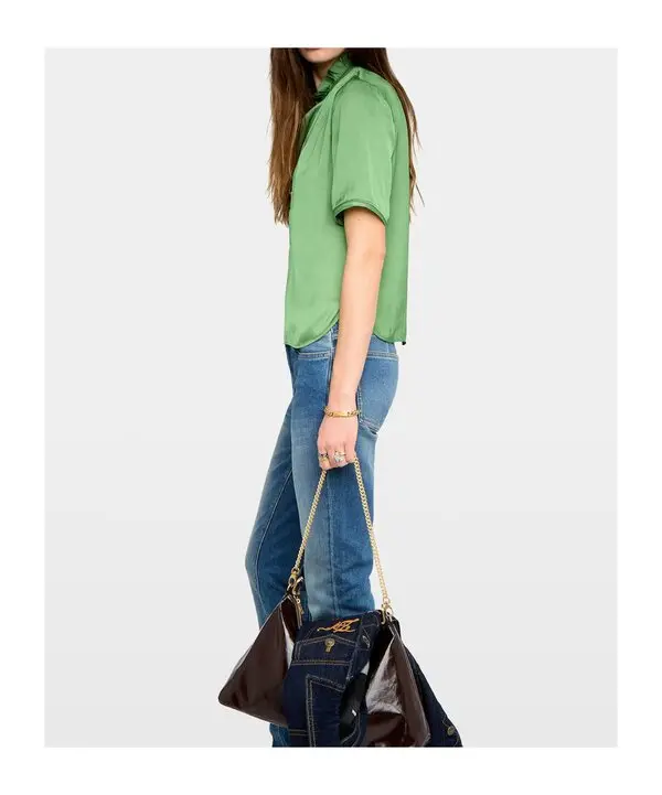Zadig&Voltaire Topher Satin Top - Green