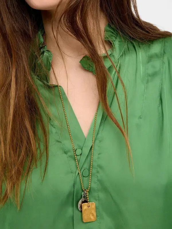 Zadig&Voltaire Topher Satin Top - Green