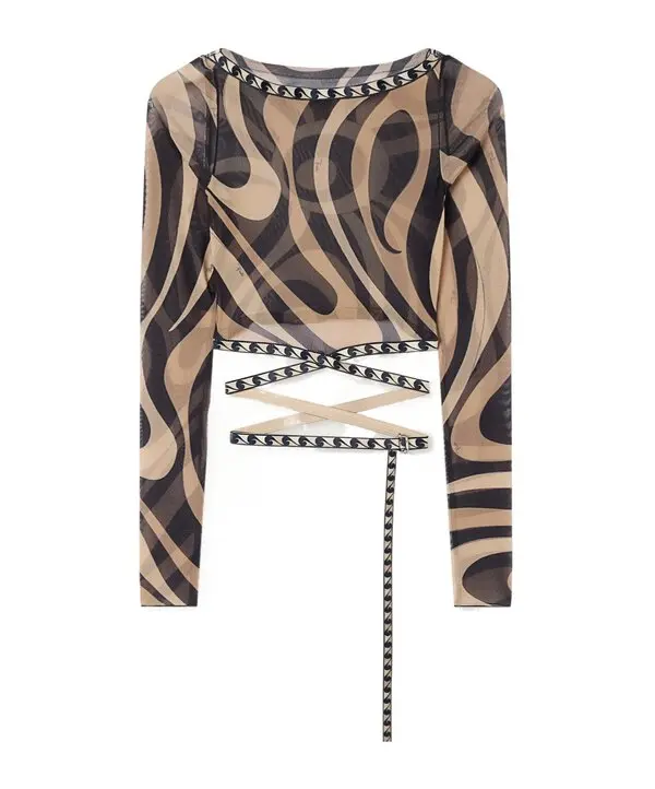 Emilio Pucci Printed Long Sleeve Top - Multicolor