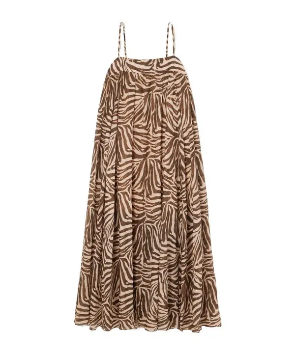 Zimmermann Wanderlust Zebra-print Midi Dress