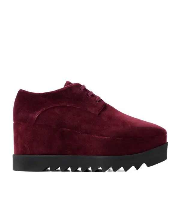 Stella McCartney Velvet Platform Brogues - Brown