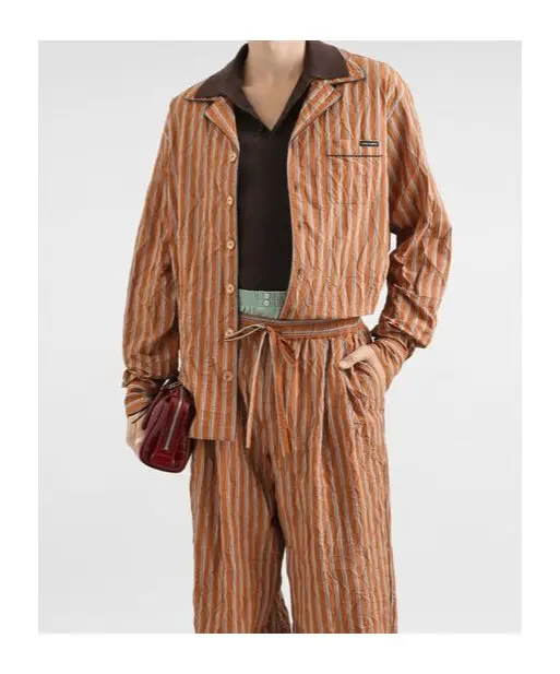 Dolce & Gabbana Dolce Gabbana Crinkled Striped Vanity Shirt