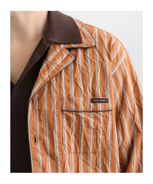 Dolce & Gabbana Dolce Gabbana Crinkled Striped Vanity Shirt