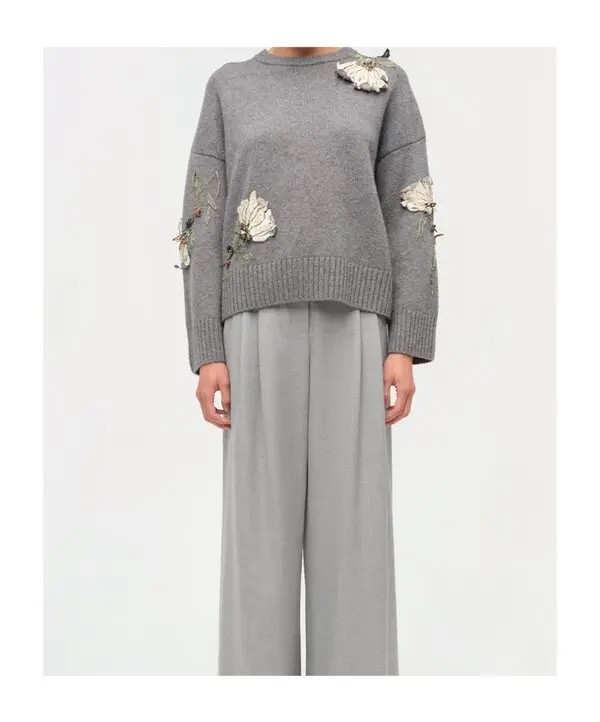 Simkhai Embroidered Floral Sweater