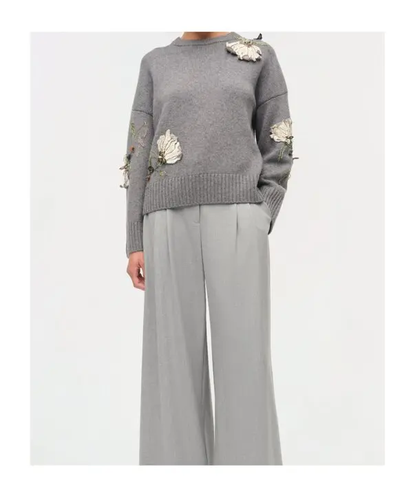 Simkhai Embroidered Floral Sweater
