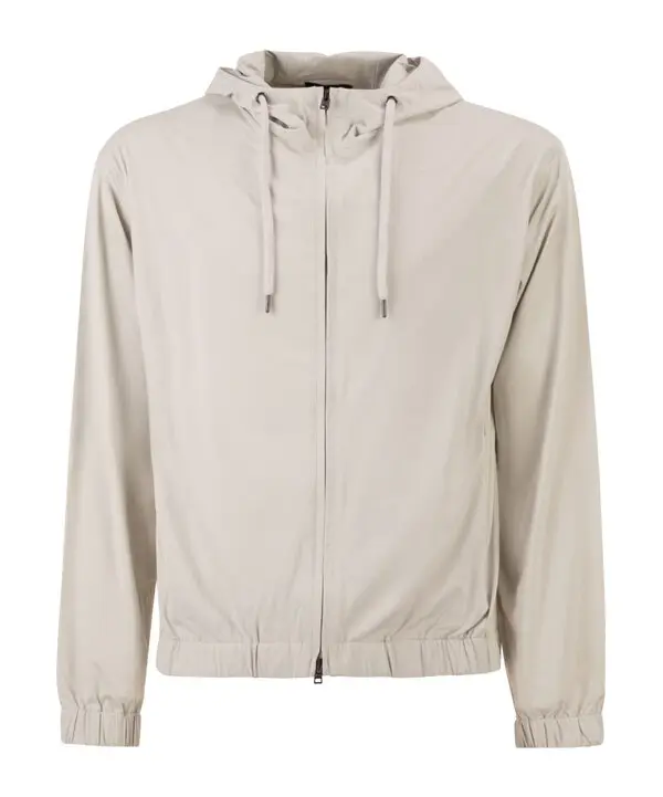 Herno Zip-up Hooded Bomber Jacket - Beige