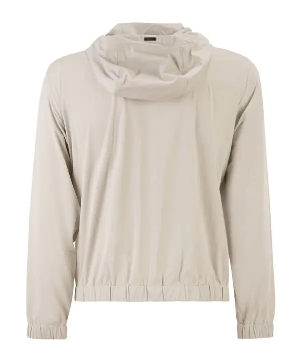Herno Zip-up Hooded Bomber Jacket - Beige