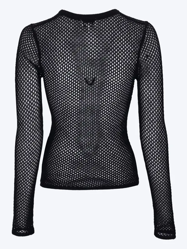 GANNI Floral Appliqué Crochet-knit Sweater