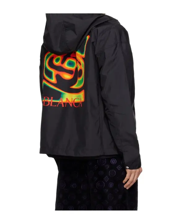 Casablanca Heat Map Ripstop Hooded Jacket - Black