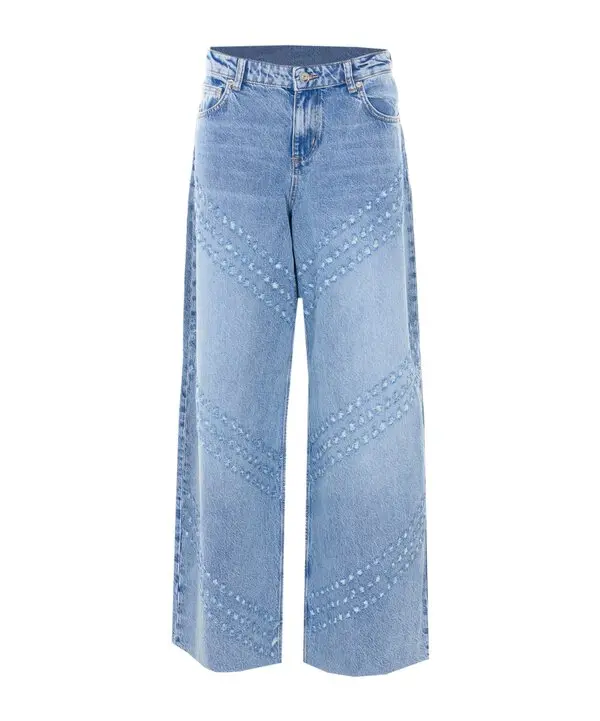 Liu Jo Flare Embellished Jeans - Light Denim Blue